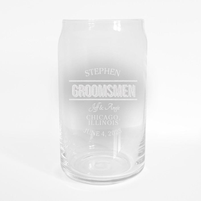 Engraved Groomsmen Glass Beer Can Glass Groomsmen Gifts by Colin Supple ...