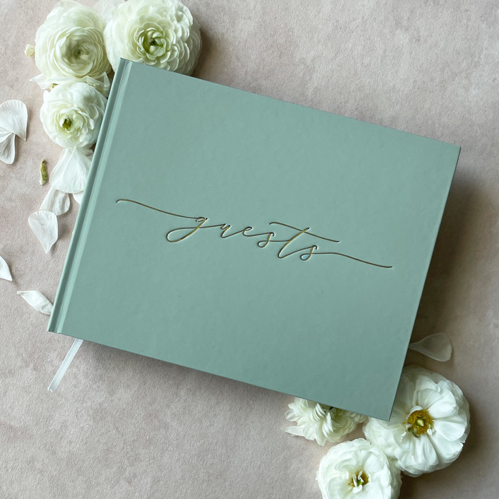Sage Green Minimalist Guest Book Guest books by Barbara Gregory | Minted