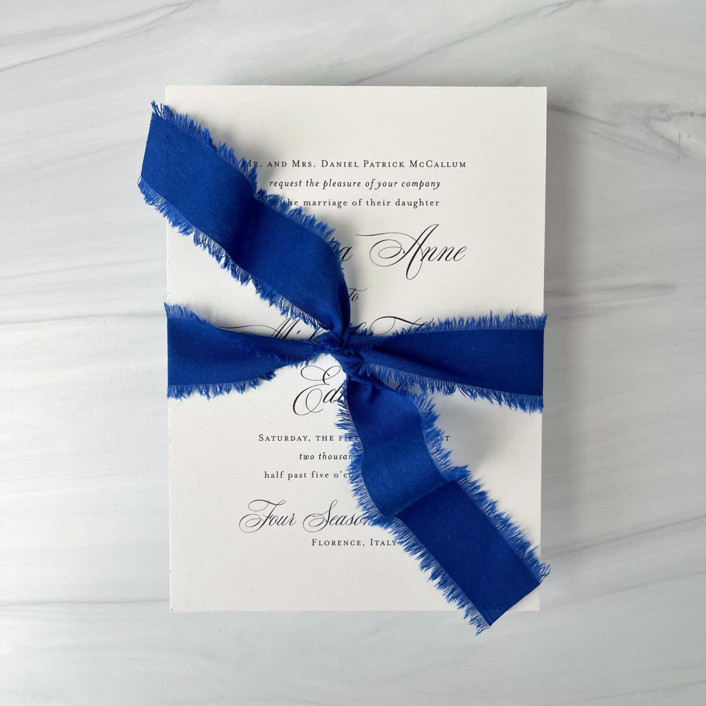 1" Cotton Ribbon - Royal Blue Ribbons by Honey Silks Co | Minted