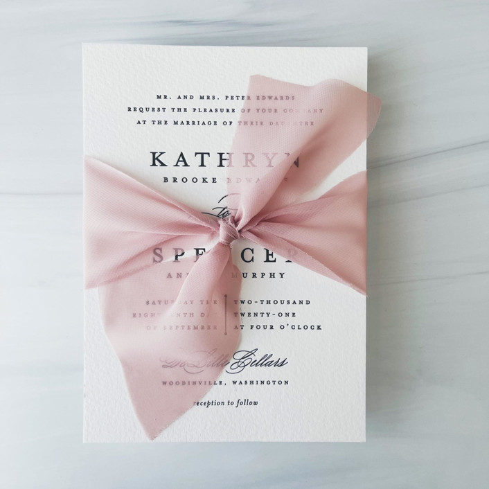 2" Signature Sheer - Pinky Mauve Ribbons by Honey Silks Co | Minted