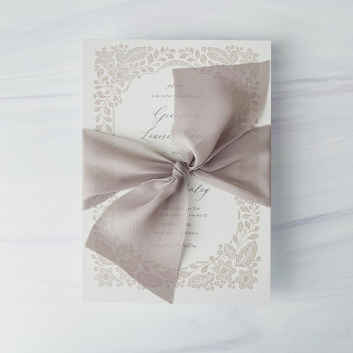 2" Signature Sheer Ribbon - Stone Ribbons by Honey Silks Co | Minted