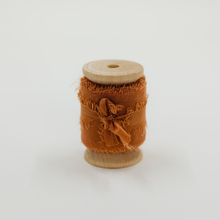Silk Wedding Ribbon Rust 1" Wide Ribbons by Jordan Perry | Minted
