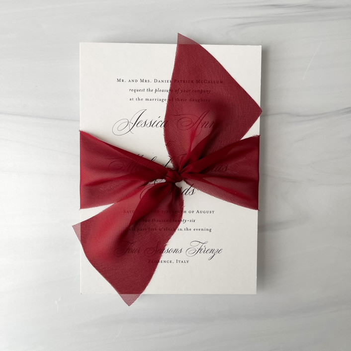 2" Signature Sheer Ribbon - Scarlet Ribbons by Honey Silks Co | Minted