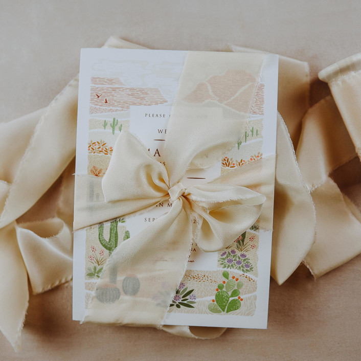 Silk Wedding Ribbon Peach 2" Wide Ribbons by Jordan Perry | Minted