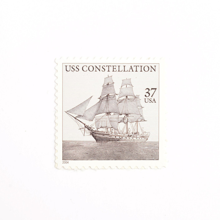 37 Cent USS Constellation Postage Stamps // Set of 10 // UNUSED vintage ...