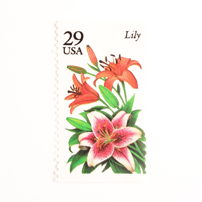 29 Cent Lily Red Lily Postage Stamps // Set of 10 // UNUSED Vintage ...