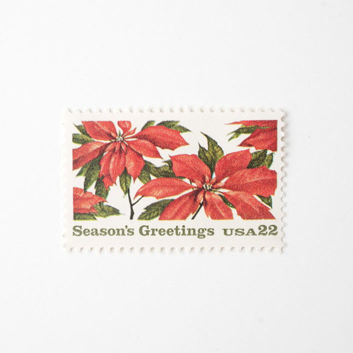 22 Cent Poinsettia Postage Stamps // Set of 10 // UNUSED Holiday ...
