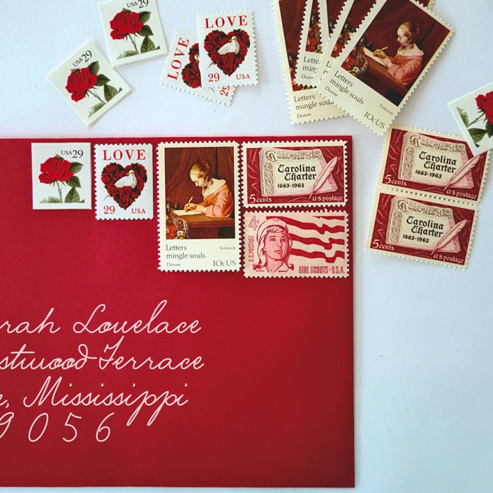 Valentine's Day "Love Letter" Vintage Postage Set | 77 cents | Set of 5 ...