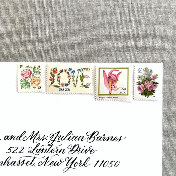 Pink Floral Love Vintage Postage, 10 Sets Postage Stamps by Jennifer ...