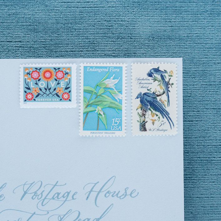 Blue Love Postage Collection Postage Stamps by Little Postage House ...