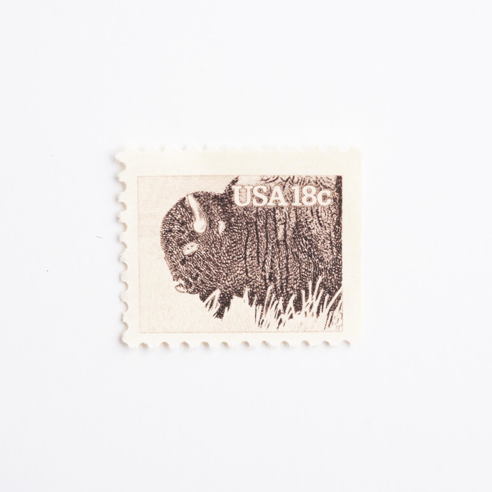 18 Cent Bison Postage Stamps // Set of 10 // UNUSED Vintage Stamps ...