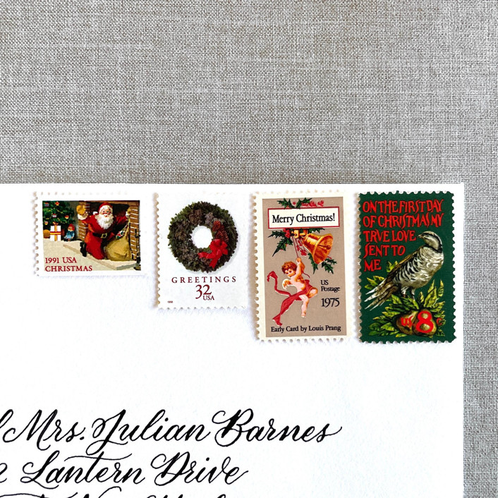 Christmas Green Wreath Vintage Postage, 10 Sets Postage Stamps by ...