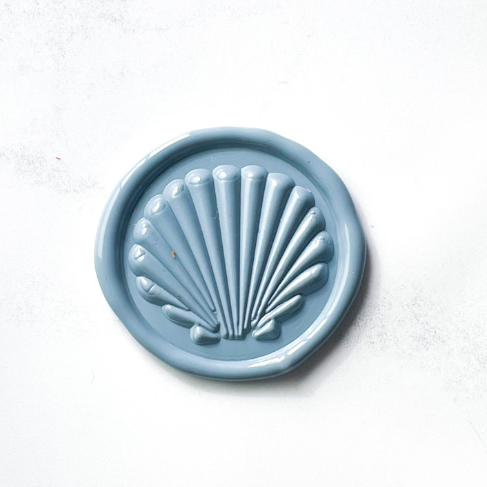 Seashell in Dusty Blue Pack of 10 Wax Seals by Abby Choi | Minted