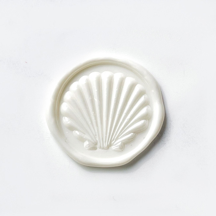 Seashell in Pearl Pack of 10 Wax Seals by Abby Choi | Minted