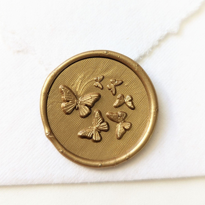 Butterfly Garden- Customizable Color- Set of 25 Hand-crafted Wax Seals ...