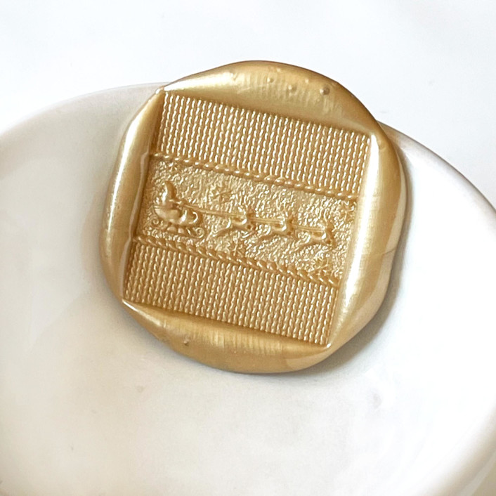 Santa Sleigh Square Wax Seal, Pack of 10, Customizable Color Wax Seals ...