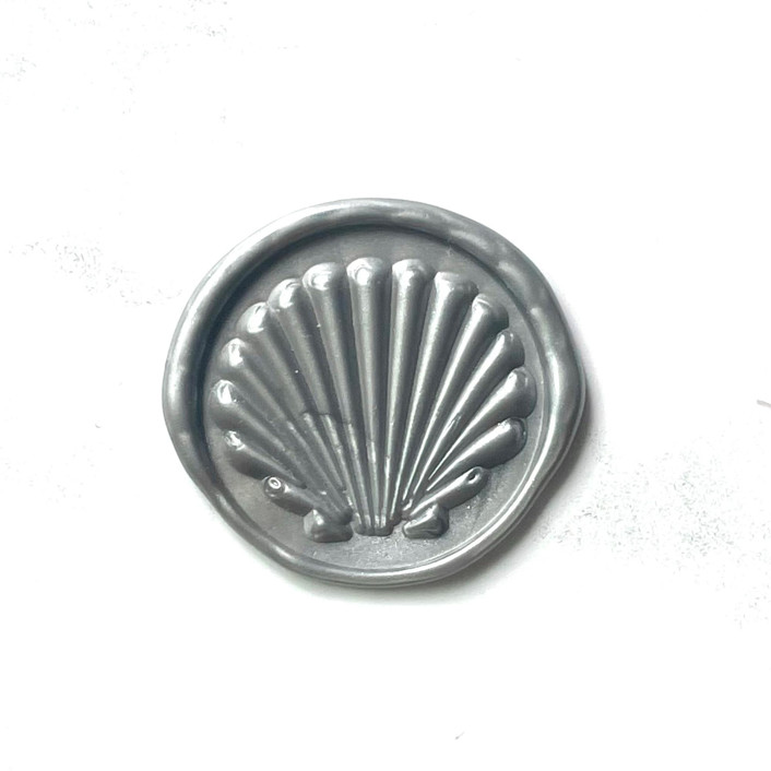 Seashell in Silver Pack of 10 Wax Seals by Abby Choi | Minted