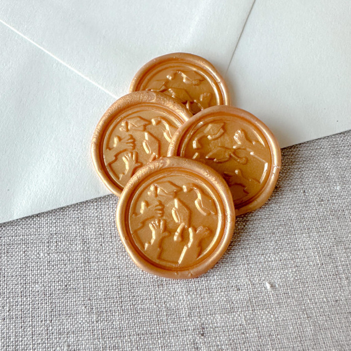 Yellow Gold graduation wax seal - Graduation cap throw | Set of 10 Wax ...