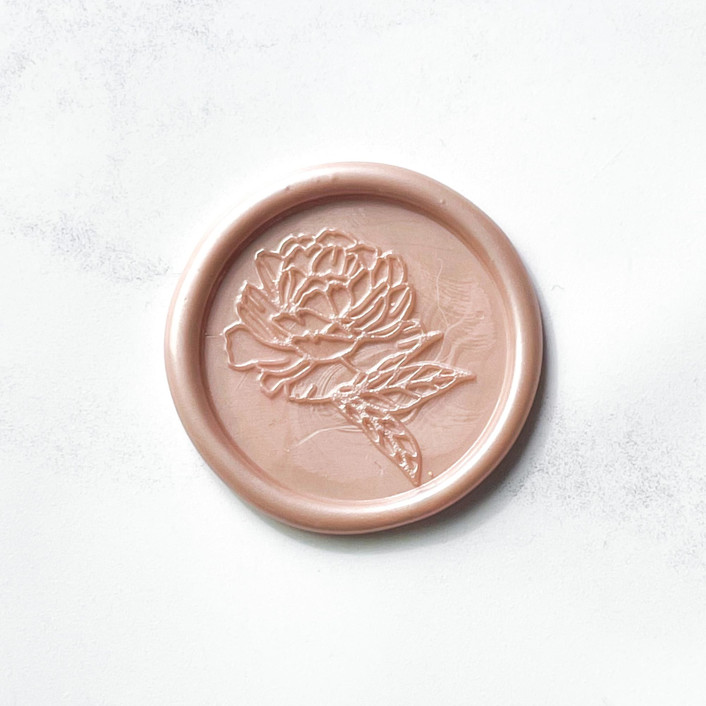 Peony Wax Seal Pack of 10, Customizable Color Wax Seals by Abby Choi ...