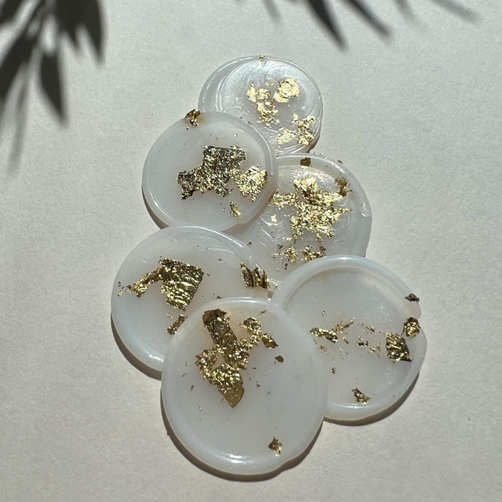 Vellum Gold Flake Wax Seal Stickers, Pack of 10 Wax Seals by Eva Tadros ...