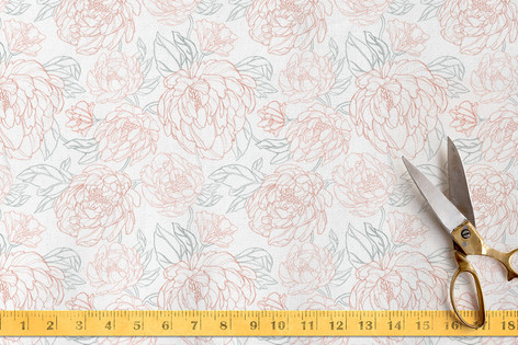 Delicate Cabbage Rose Fabric by Paper Raven Co. | Minted