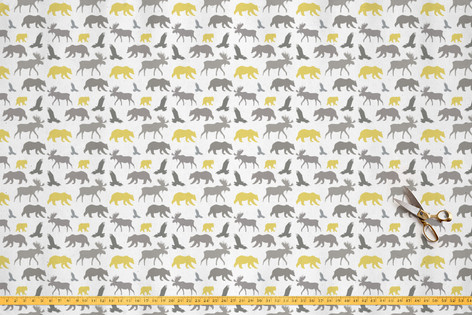 Moose, Bear, Eagle Fabric by Ali Wishart | Minted