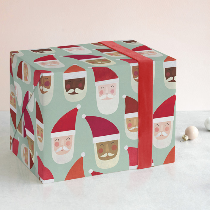 Multi-Cultural Santas Wrapping Paper Sheets by melanie mikecz | Minted