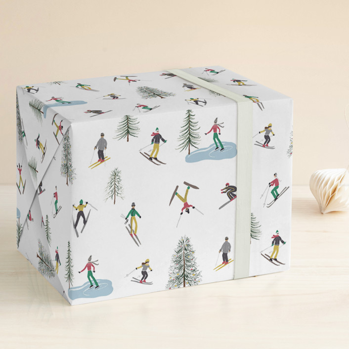 Ski Holiday Wrapping Paper Sheets by Jan Shepherd | Minted