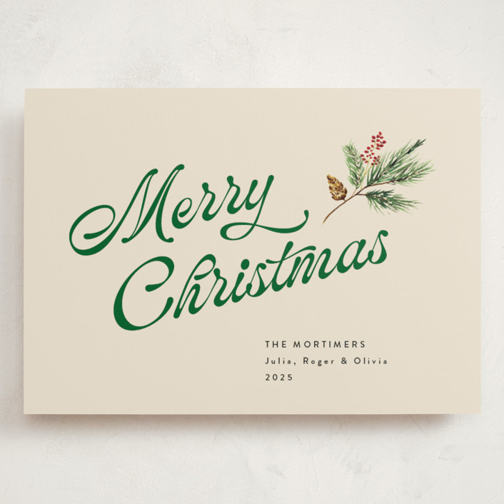 Vanilla Pine Grand Holiday Cards by Erika Firm | Minted