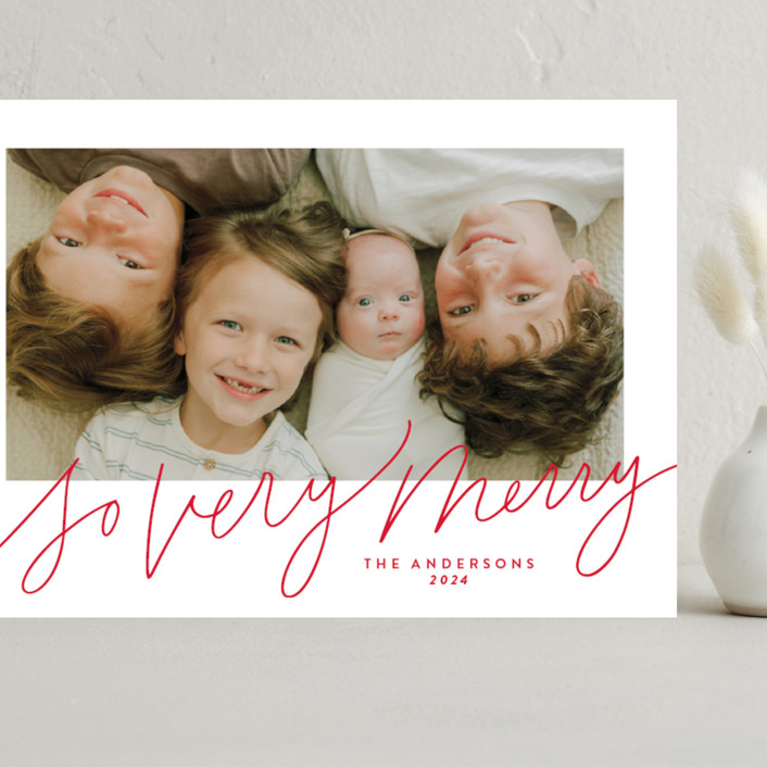 So Very Merry Script Grand Holiday Cards by Kristen Magee | Minted