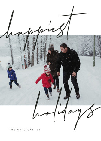 Happiest Script Grand Holiday Cards by Michelle Taylor | Minted
