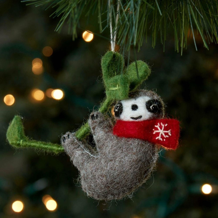 Felt Holiday Sloth Ornament Ornaments by Aahlada Chennupati | Minted