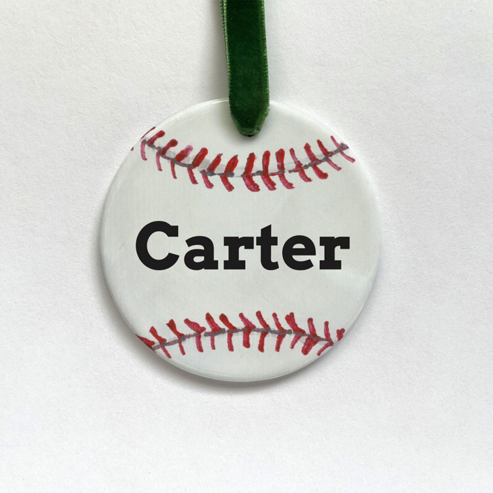 Personalized Baseball Ceramic Ornament Ornaments by Holly Whitcomb | Minted
