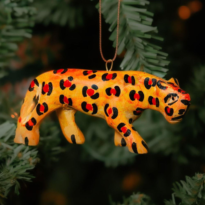 Painted Wood Cheetah Christmas Ornament Ornaments by Aahlada Chennupati ...