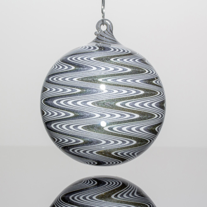 Black and Gray Wig Wag Ornament Ornaments by Albrecht Art Glass | Minted