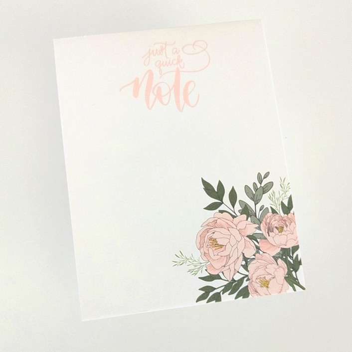 Just A Quick Note Small Floral Notepad Notepad by Karen Martinez | Minted