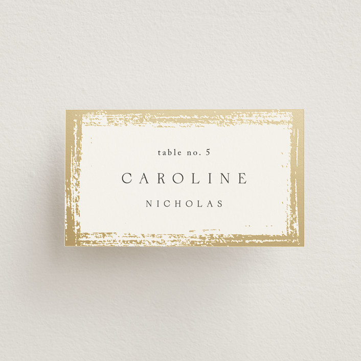 Brushed Edge Foil-Pressed Place Cards by Kelly Schmidt | Minted