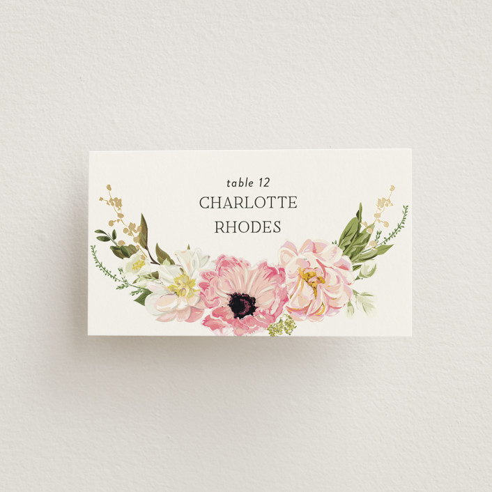 Timeless Blooms Foil-Pressed Place Cards by Susan Moyal | Minted