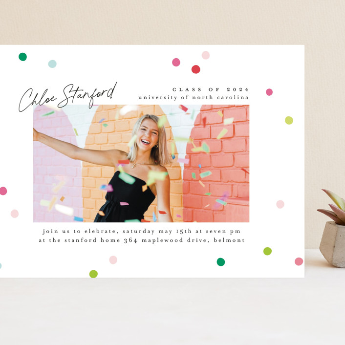 cue the confetti Grand Graduation Party Invitations by Lori Wemple | Minted