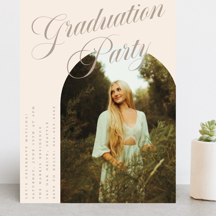 Modern Curves Grand Graduation Party Invitations by Morgan Kendall | Minted