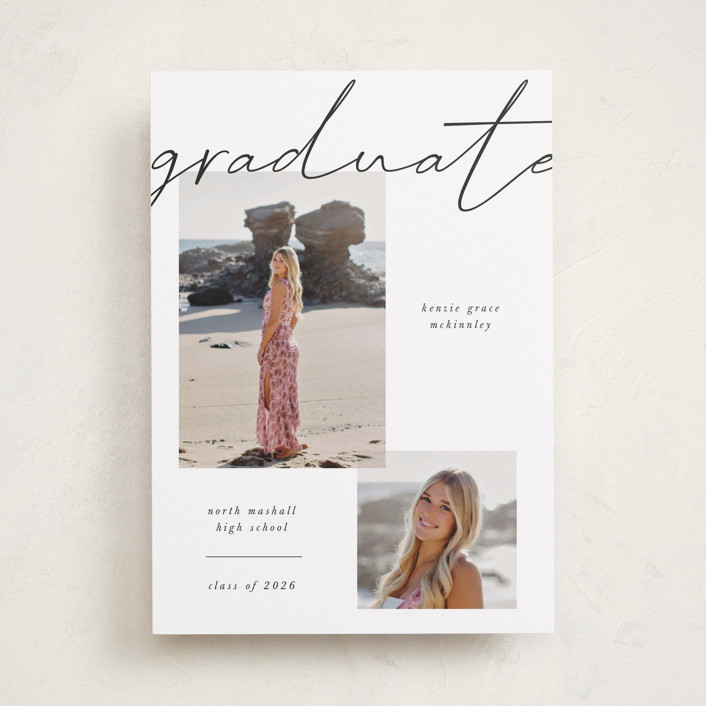 Simple + Script Graduation Announcements by Kelly Ambrose | Minted