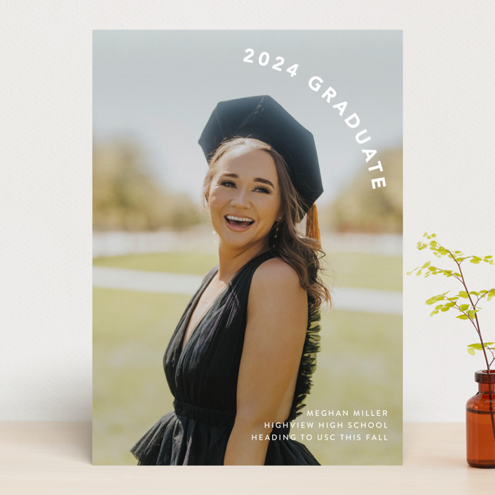 Simple curved edge Graduation Announcements by Cass Loh | Minted