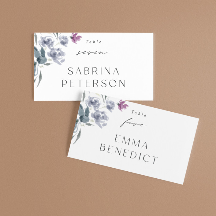 Violet Cascade Place Cards by Nicoletta Savod | Minted