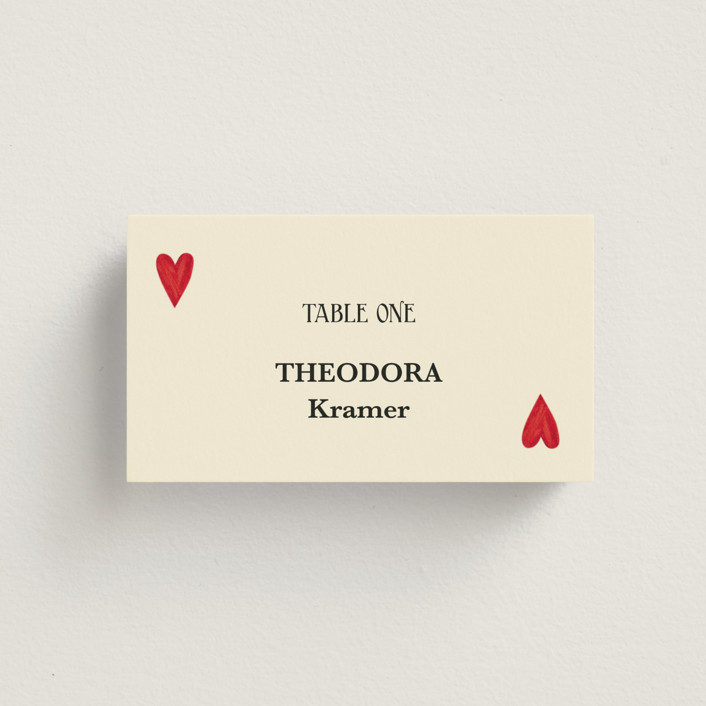 Red Hearts Place Cards by Helena Vitto | Minted