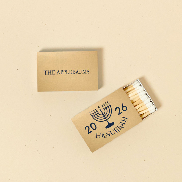 Custom Menorah Hanukkah Matchbox, set of 100 Party Matches and ...
