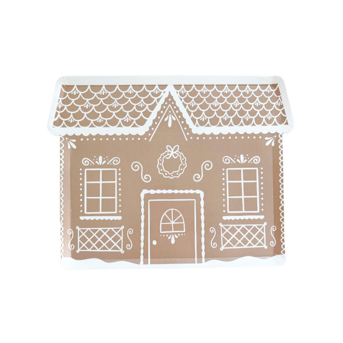 Baking Spirits Bright Gingerbread House Large Plates - Set of 8 Party ...