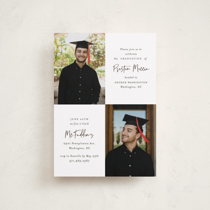 Mod Duo Petite Graduation Party Invitations by Mansi Verma | Minted
