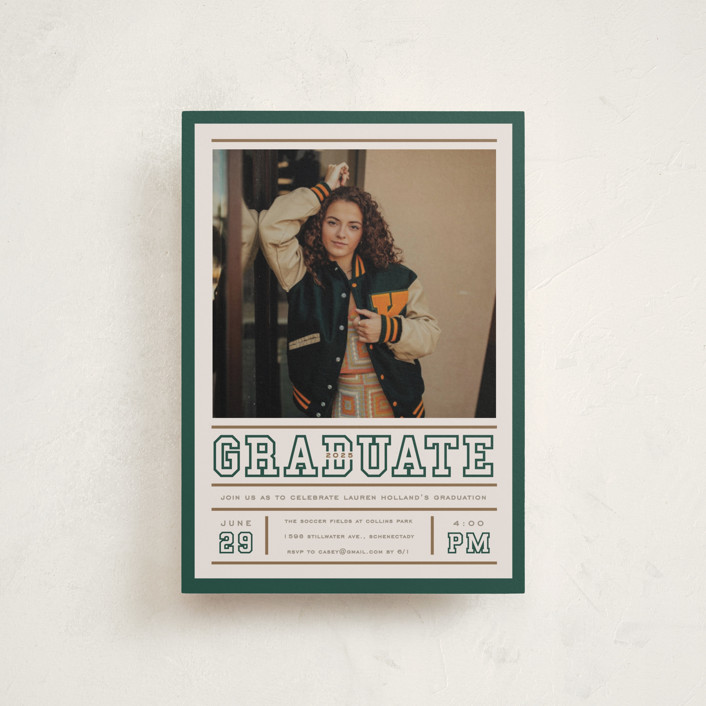 Varsity Frame Petite Graduation Party Invitations by Erin L. Wilson ...