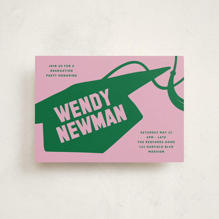 Capped Petite Graduation Party Invitations by Inkblot Design | Minted