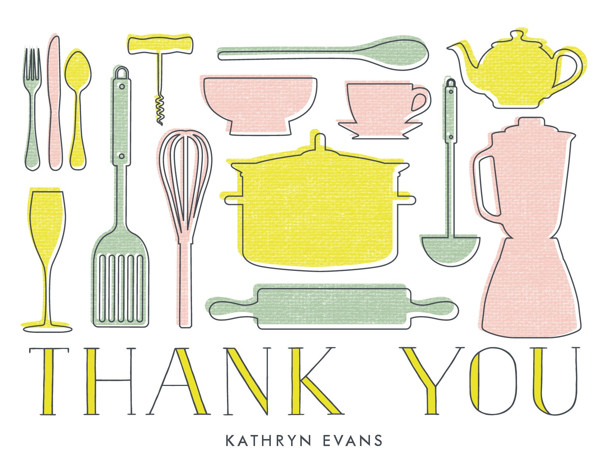 Retro Kitchen Bridal Shower Thank You Cards by Annie Holmquist | Minted